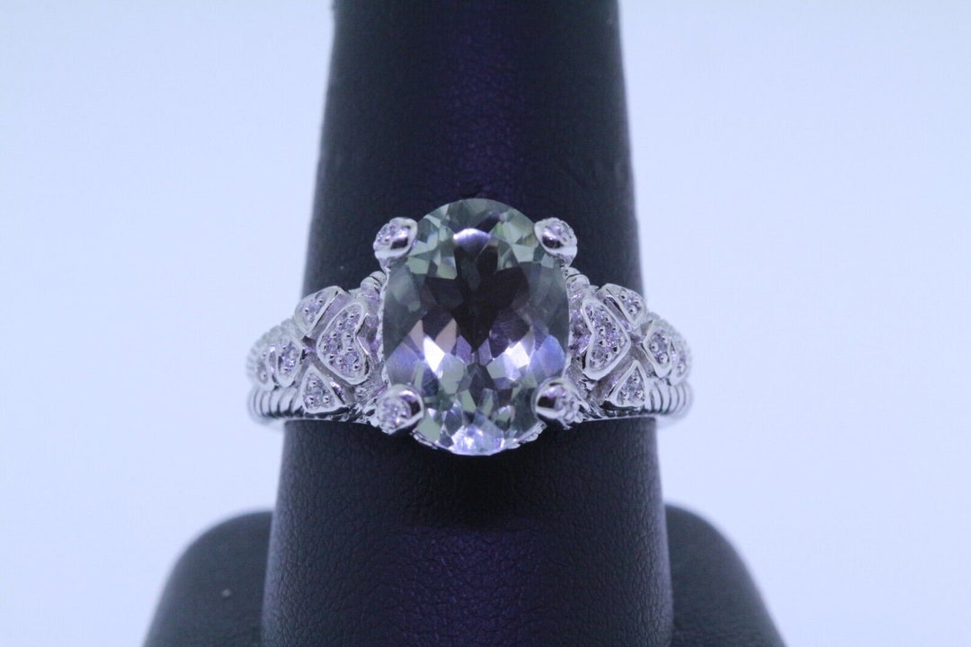 Judith Ripka Quartz and Diamonique Ring - Sterling Silver Size 11 - Etsy