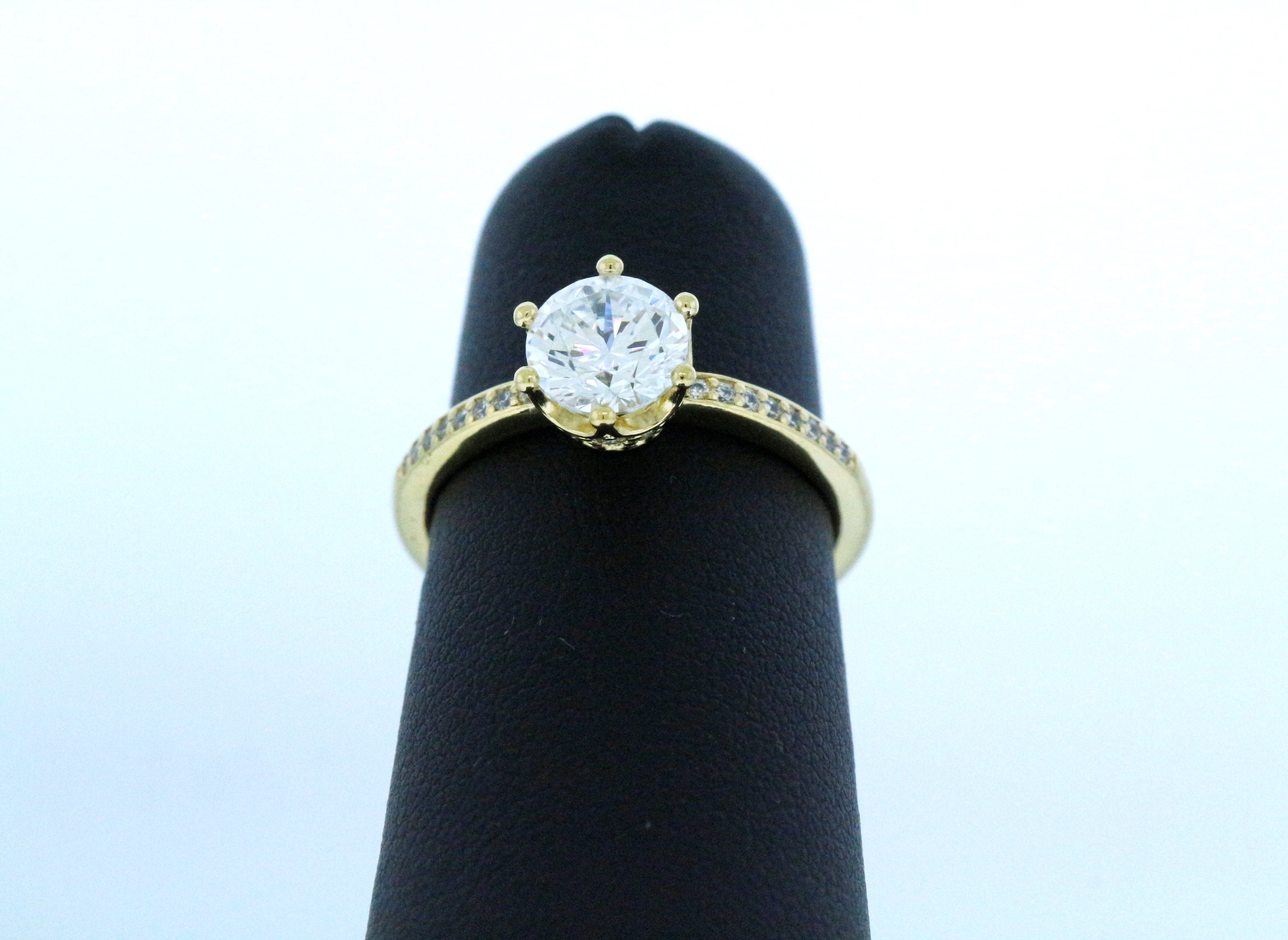 Pandora 14K Gold Plated Clear Sparkling Crown Solitaire Ring