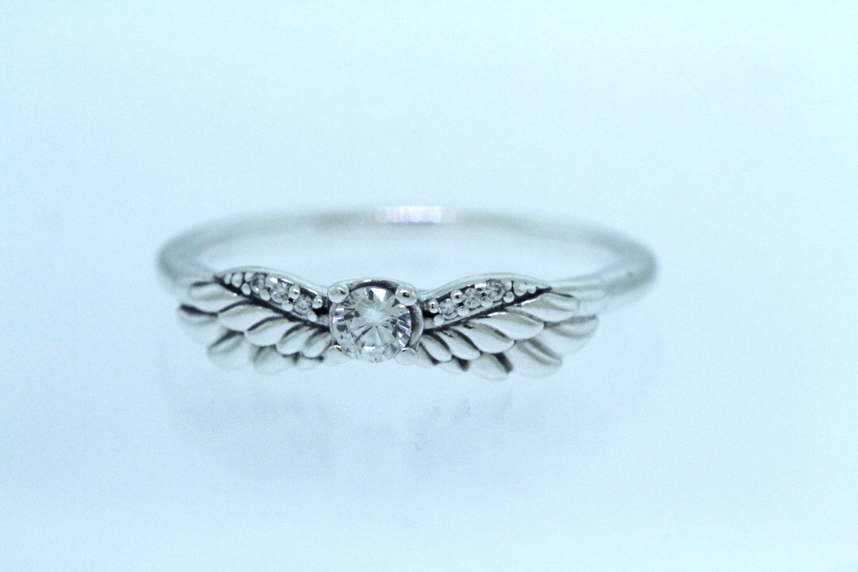 Pandora Sterling Silver Sparkling Angel Wings Ring - Etsy