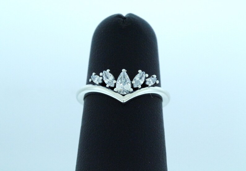 Pandora Sterling Silver Sparkling Pear & Marquise Wishbone Ring - Etsy