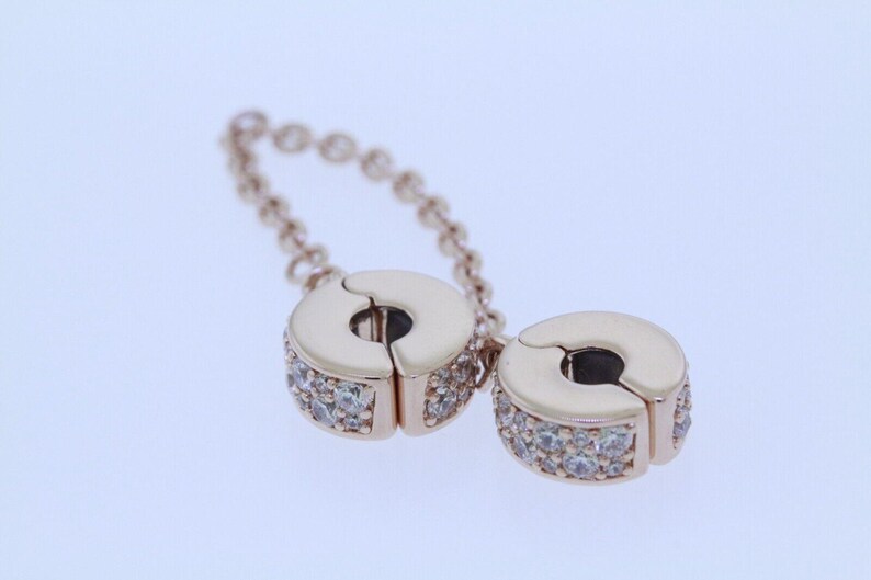 Pandora Clear Pave Safety Chain Clip Charm Rose Gold - Etsy