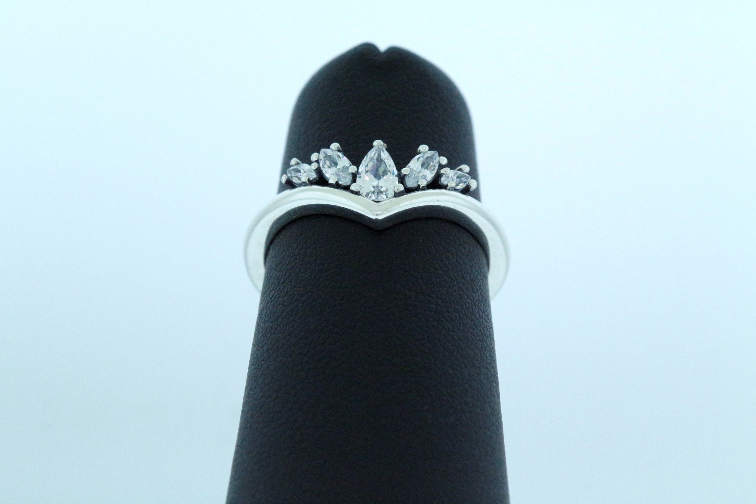 Pandora Sterling Silver Sparkling Pear & Marquise Wishbone Ring - Etsy