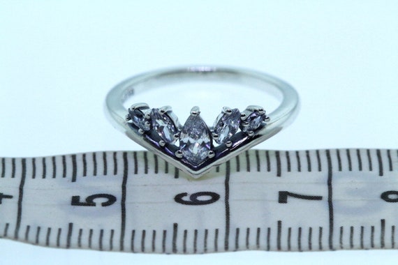 Pandora Sterling Silber Sparkling Pear Marquise Wishbone Ring Etsy
