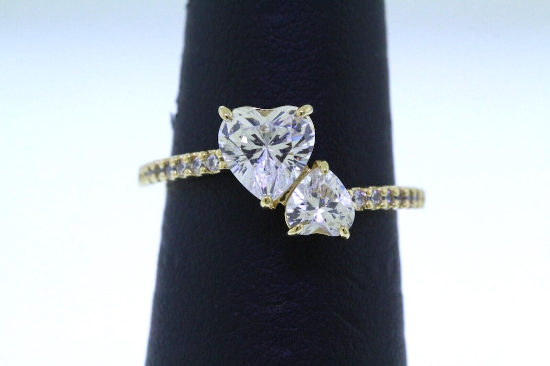 Pandora Double Heart Sparkling Ring - Etsy