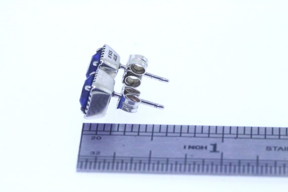 Pandora Blue Square Sparkle Halo Stud Earrings - Gem