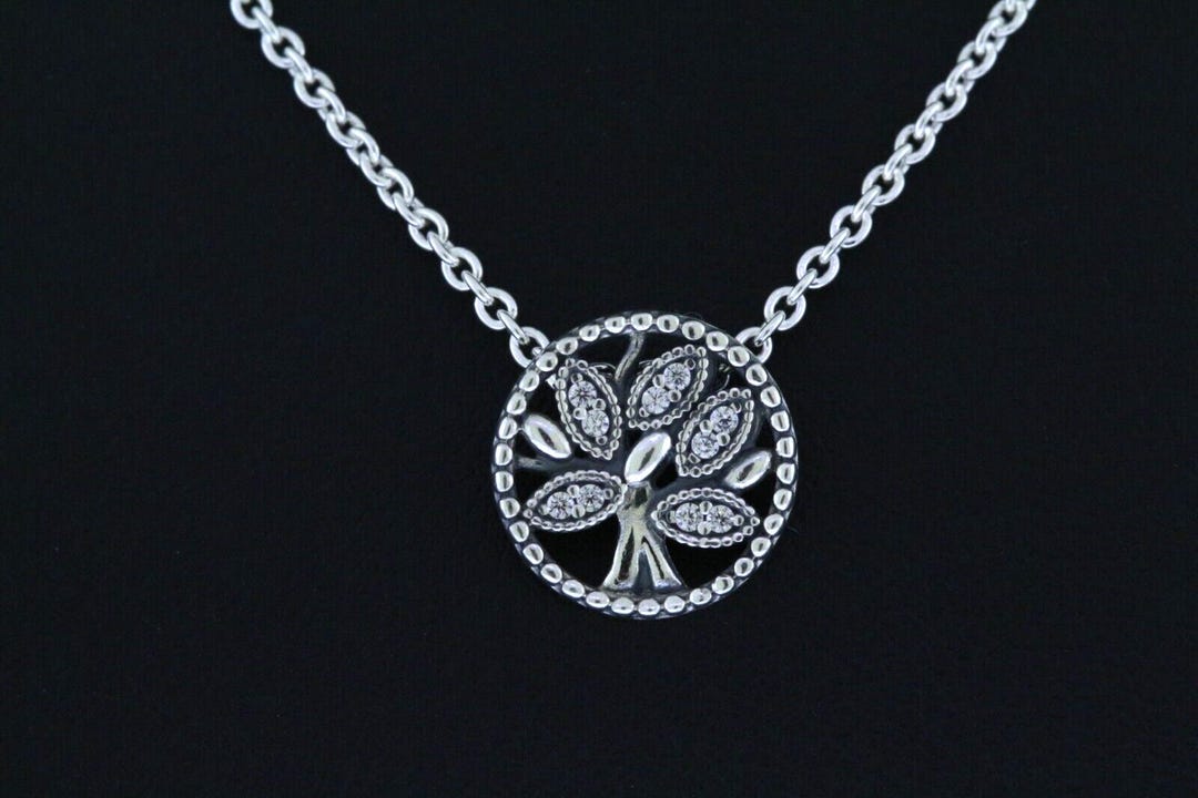 Pandora Sparkling Family Tree Collier Necklace 397780CZ-45 - Etsy