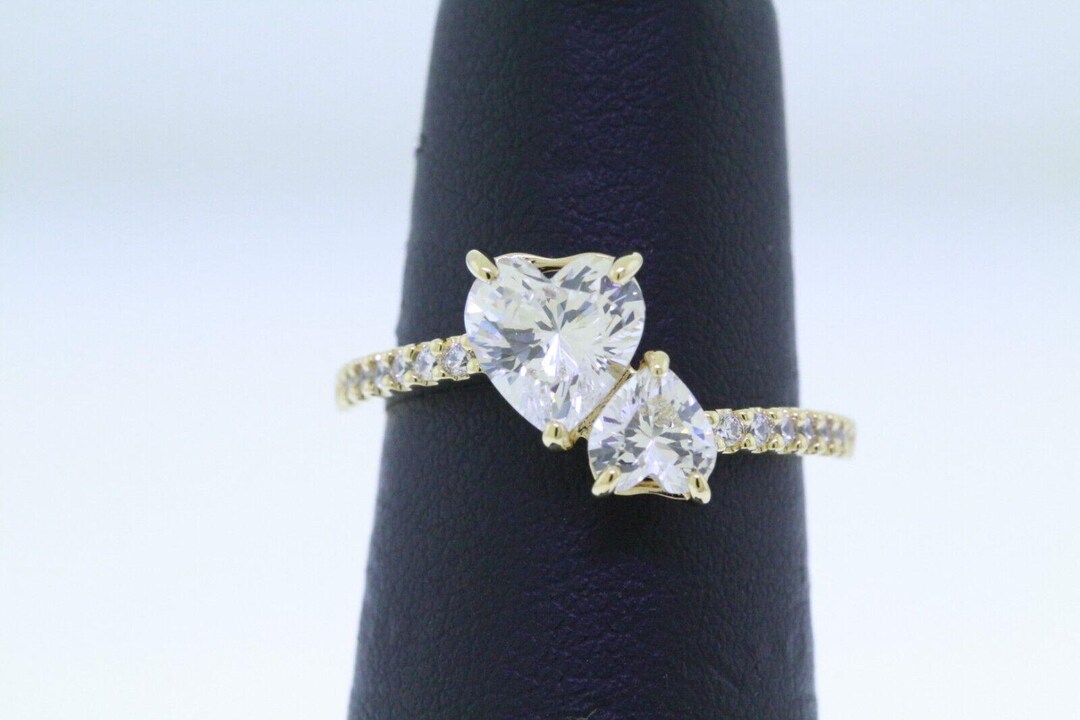 Pandora Double Heart Sparkling Ring - Etsy