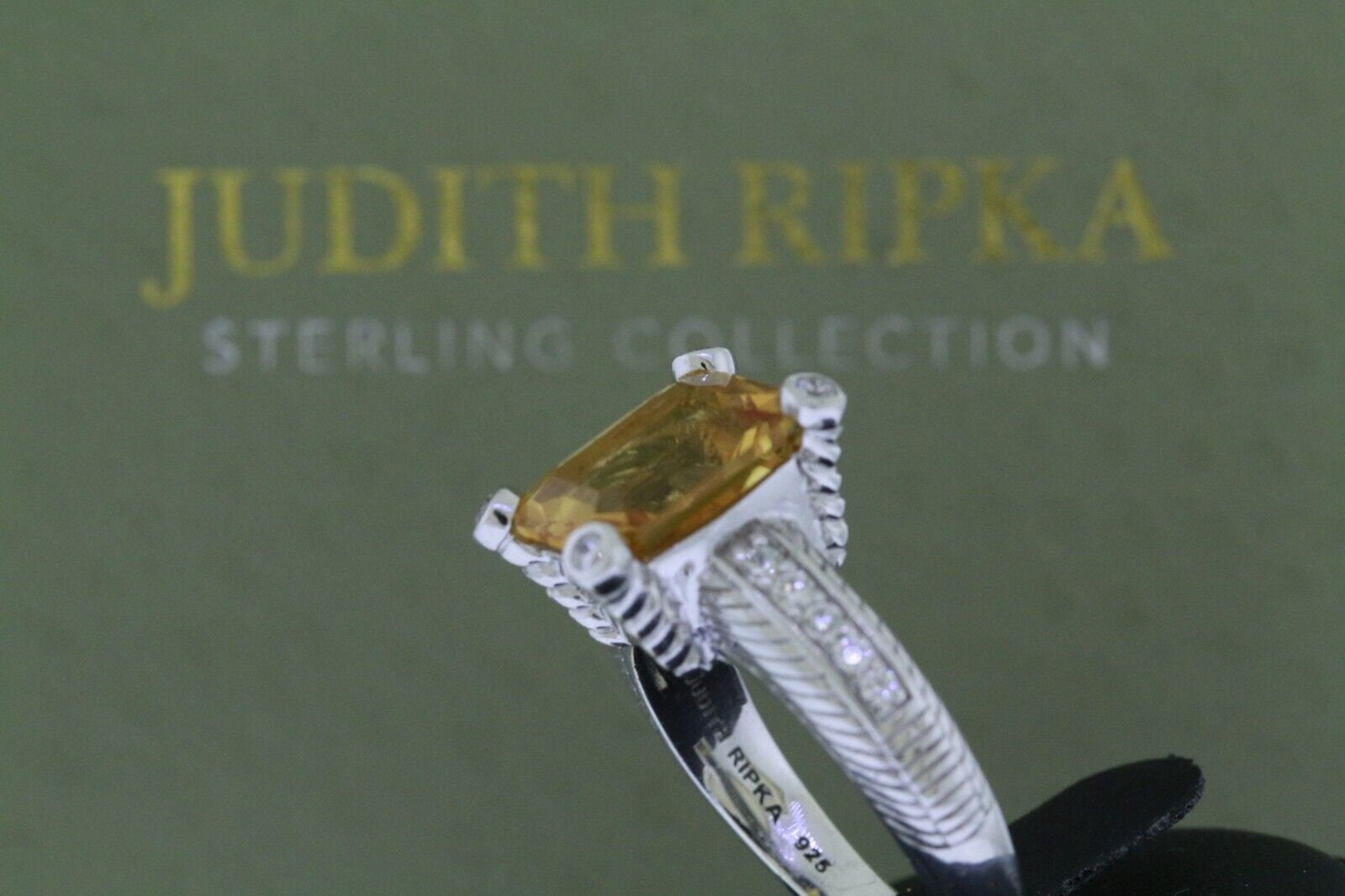 JUDITH RIPKA Citrine Ring 925 Sterling Silver CZ Stones Size 10 - Etsy