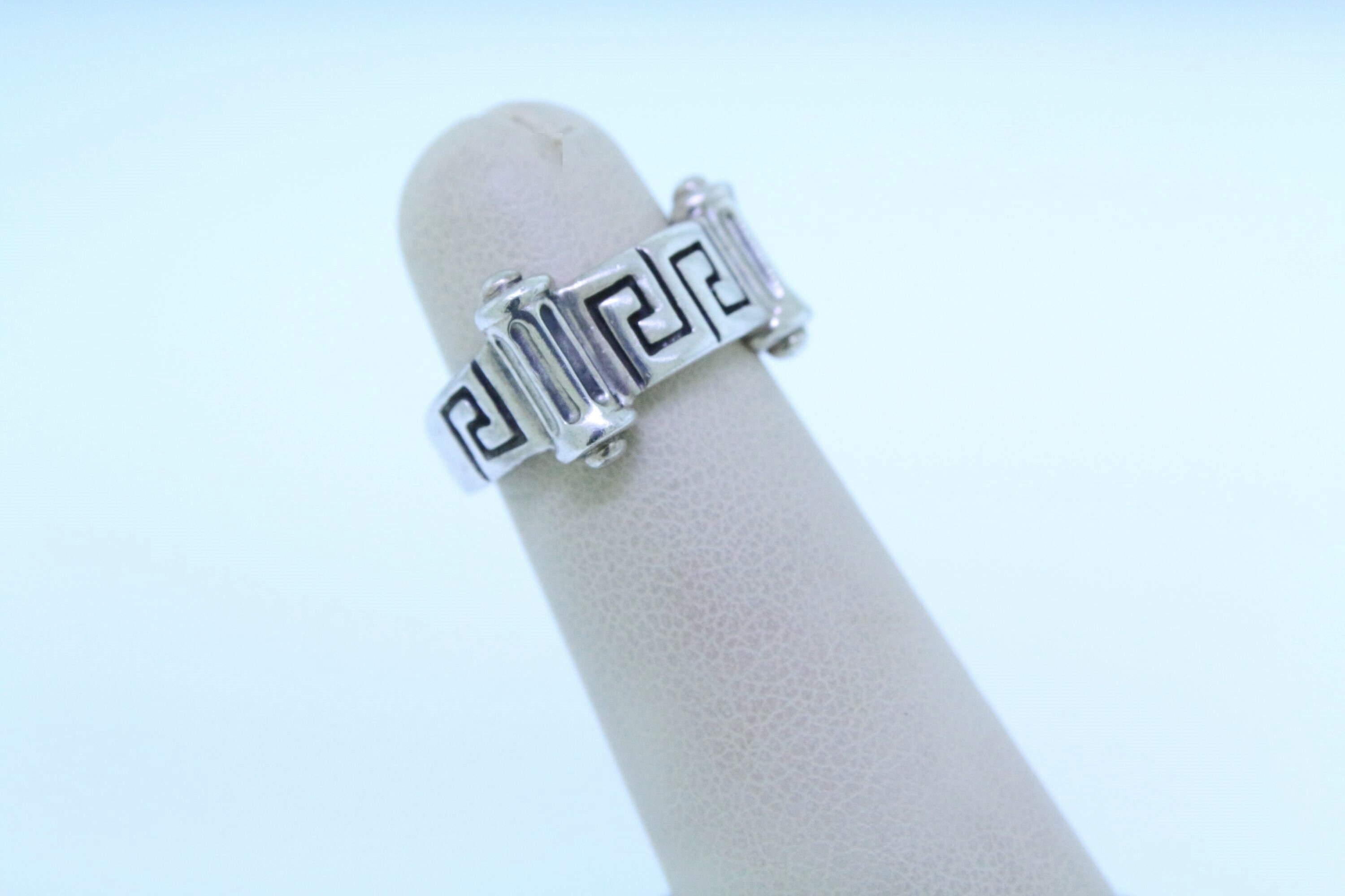 Kabana Sterling Silver Greek Key Pattern Ring - Etsy
