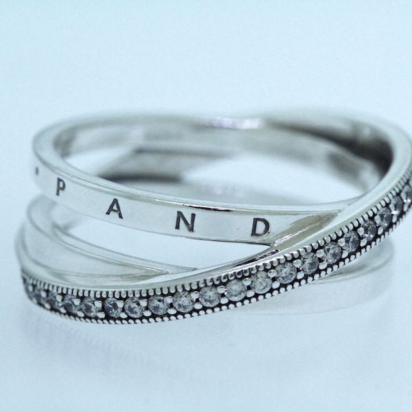 Crossover Pave Triple Band Ring - Etsy