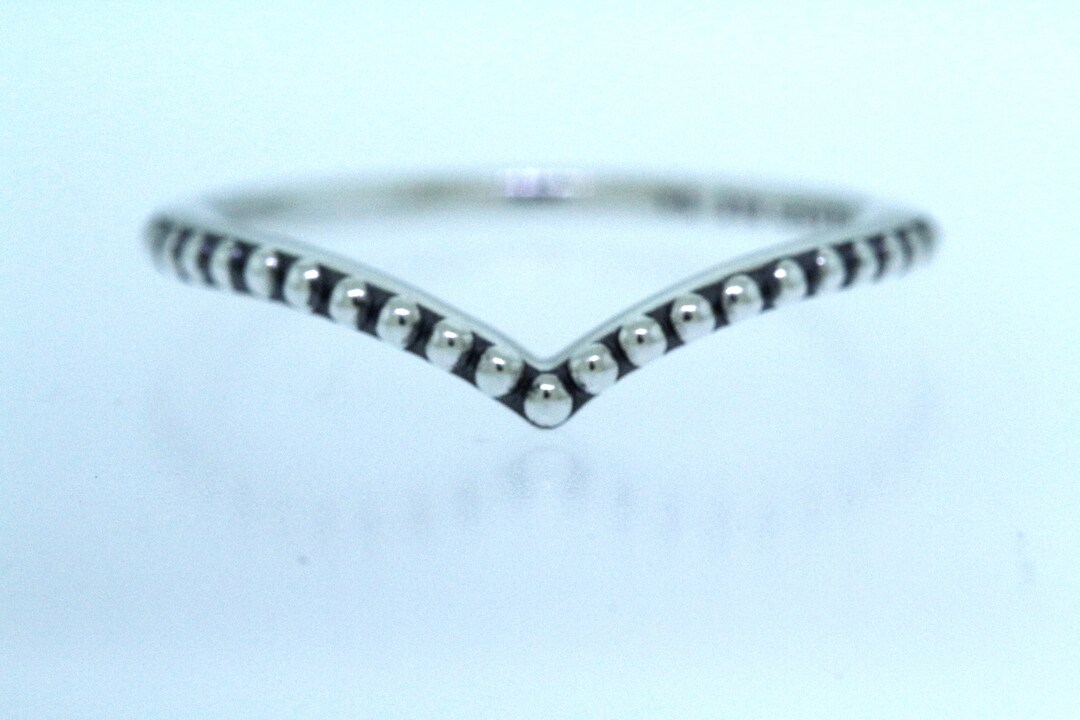 Pandora Sterling Silver Beaded Wishbone Ring - Etsy