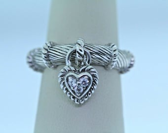 Judith Ripka Heart Ring - Etsy