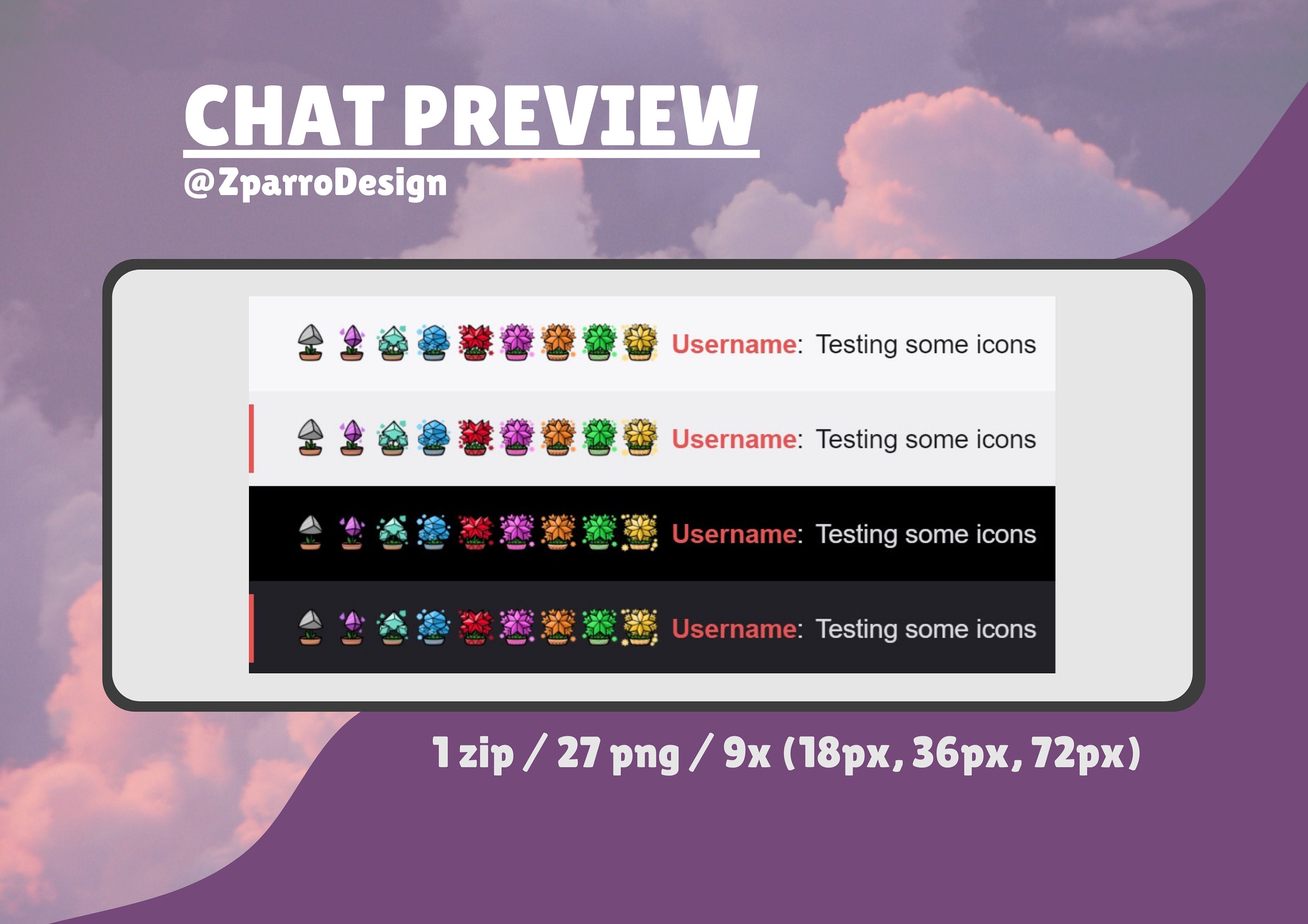 9x Flower Pot Bit Badges / Twitch Badges / Bit Badges / Sub Badges ...