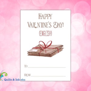Printable Valentine's Day Cards in Different Languages - Etsy