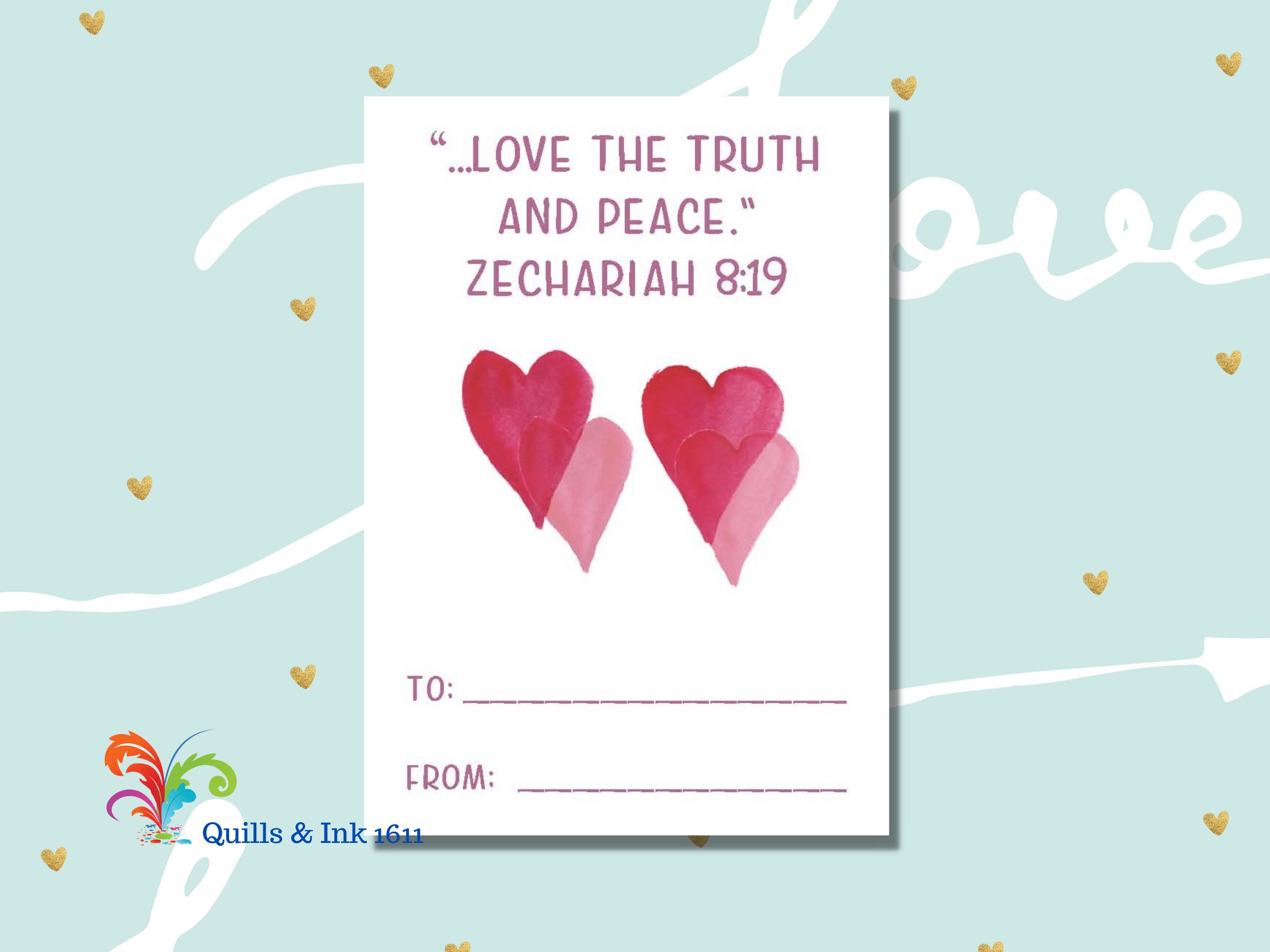 KJV Love Verse Printable Valentines - Etsy