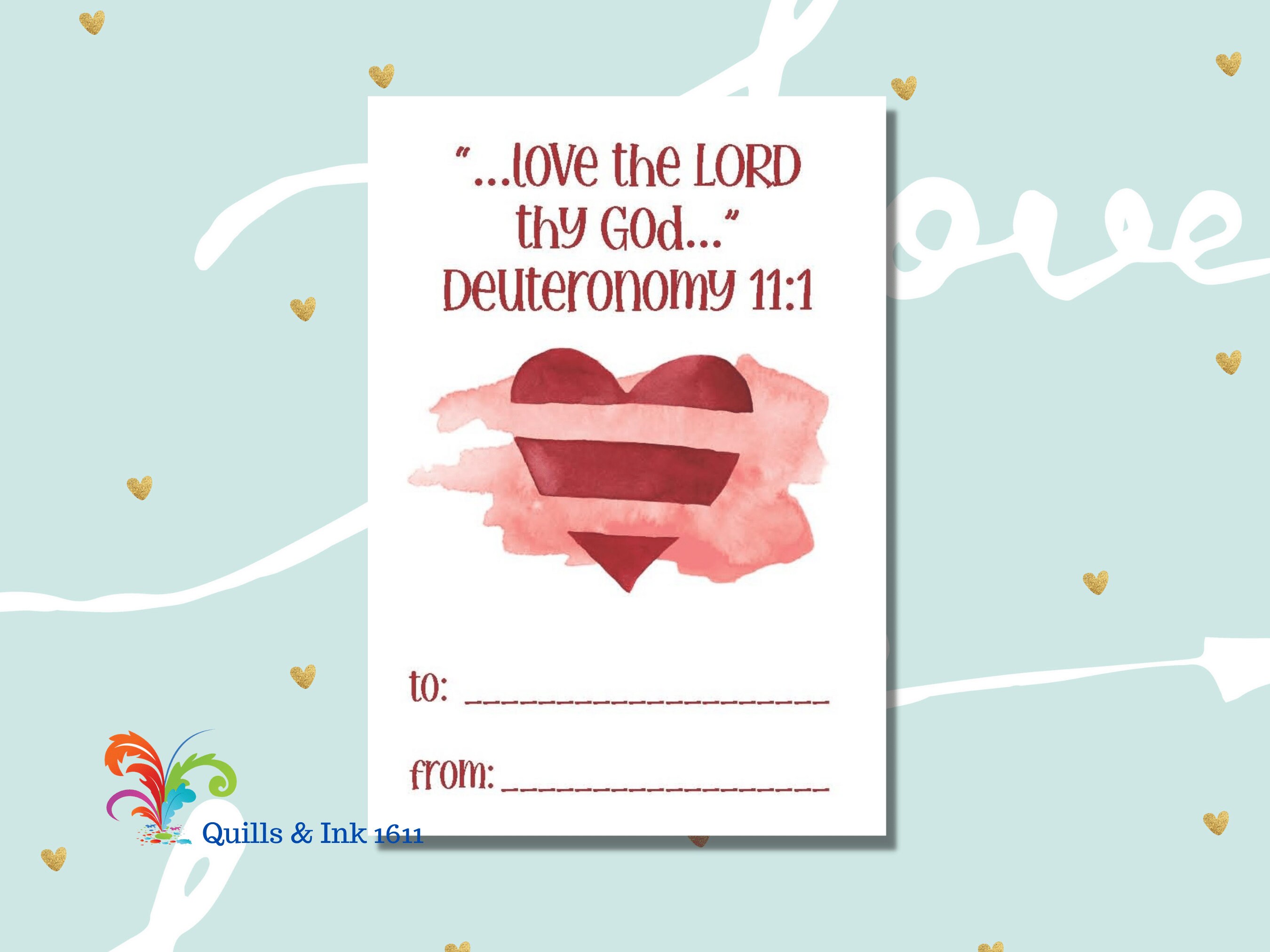 KJV Love Verse Printable Valentines - Etsy