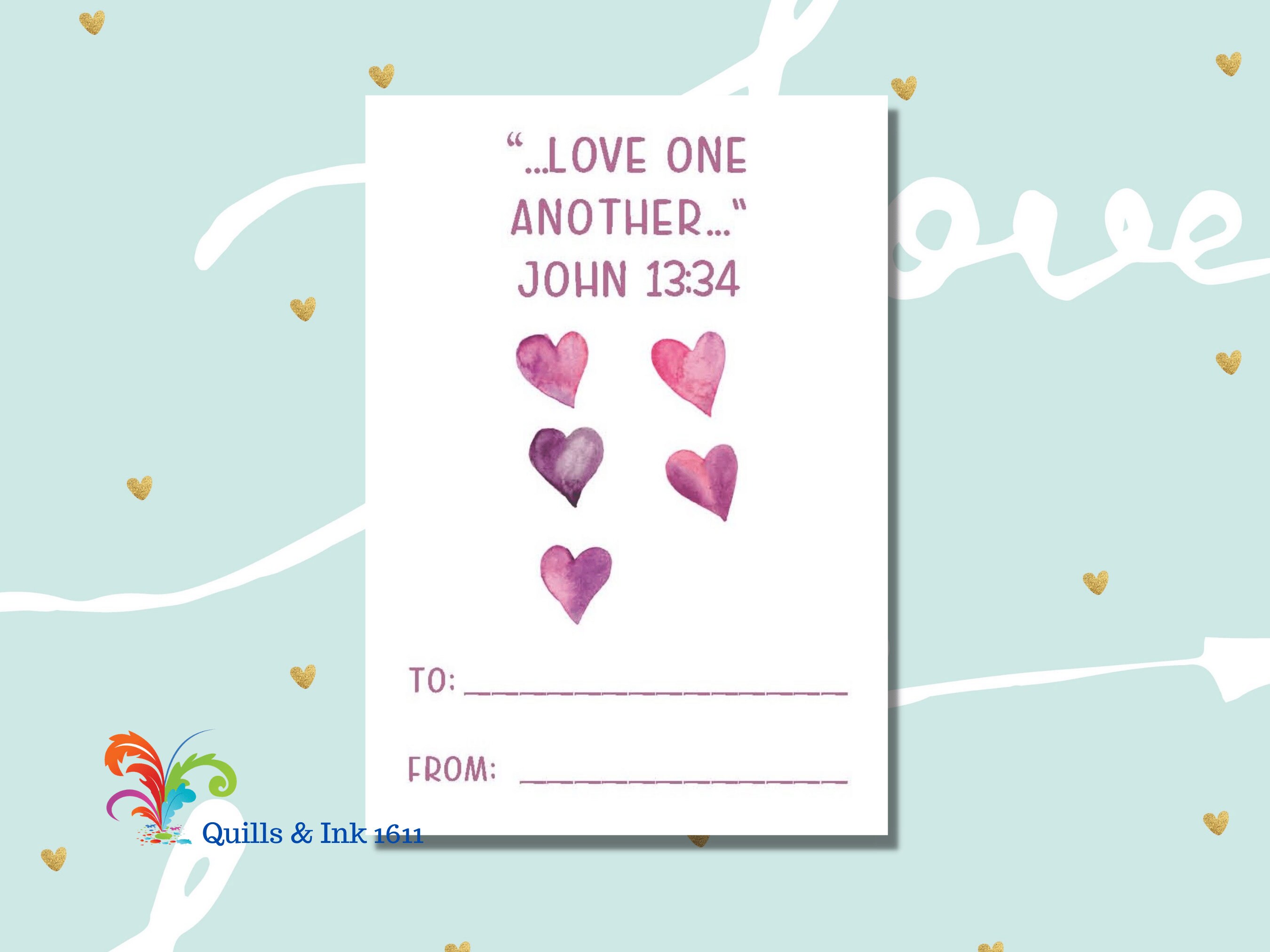 KJV Love Verse Printable Valentines - Etsy
