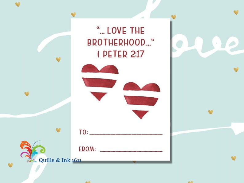 KJV Love Verse Printable Valentines - Etsy