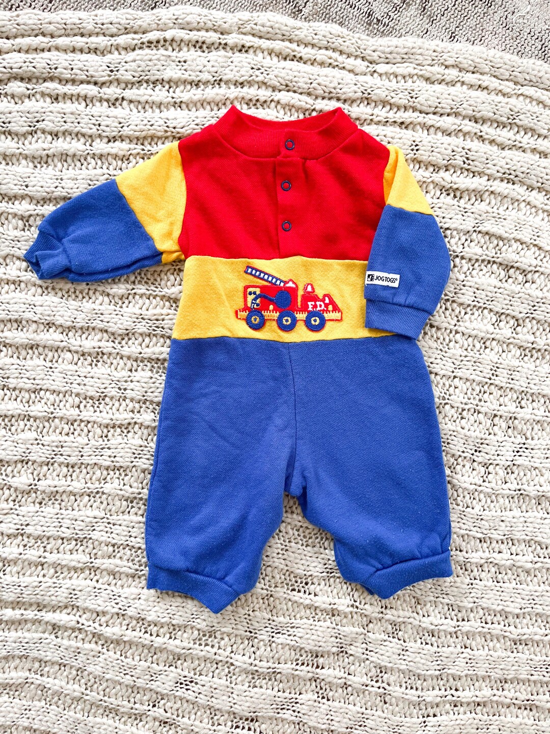 Vintage 1990s Baby Gender Neutral One Piece Union Suit Primary ...