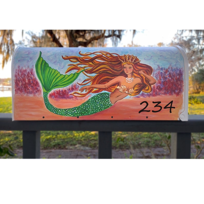 Custom Painted Mermaid Mailbox - Etsy