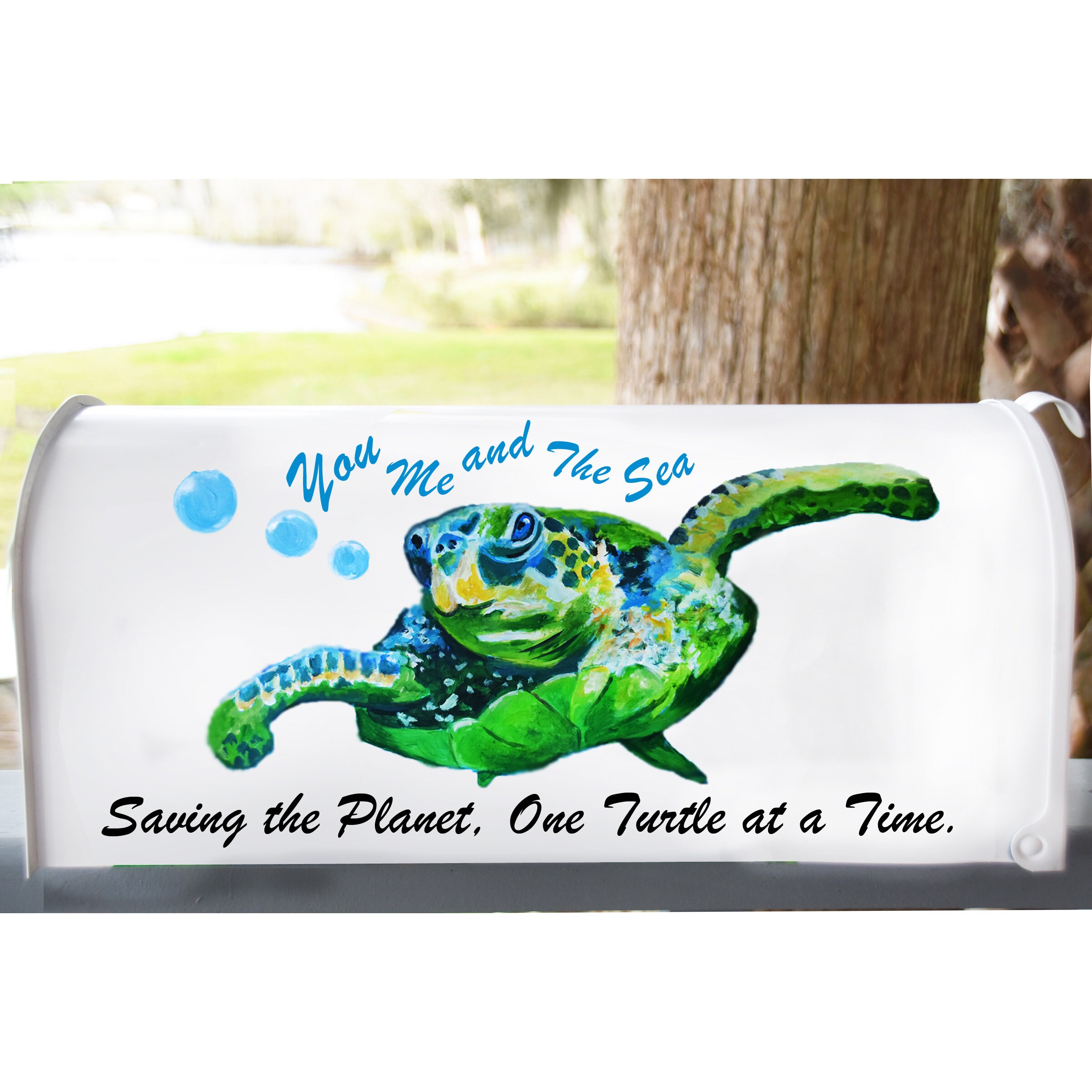 Painted Sea Turtle Mailbox - Etsy