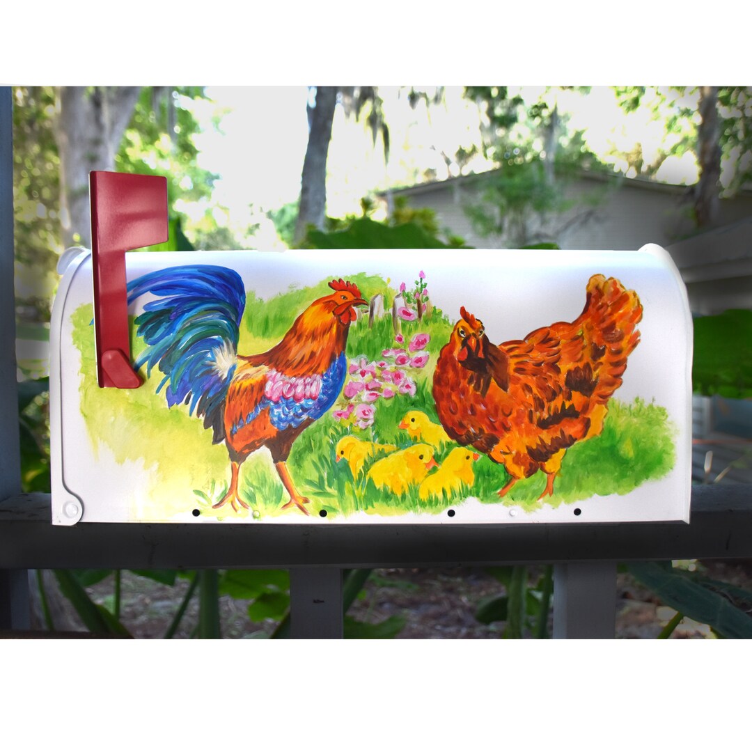 Painted Chickens-rooster-baby Chicks Mailbox - Etsy