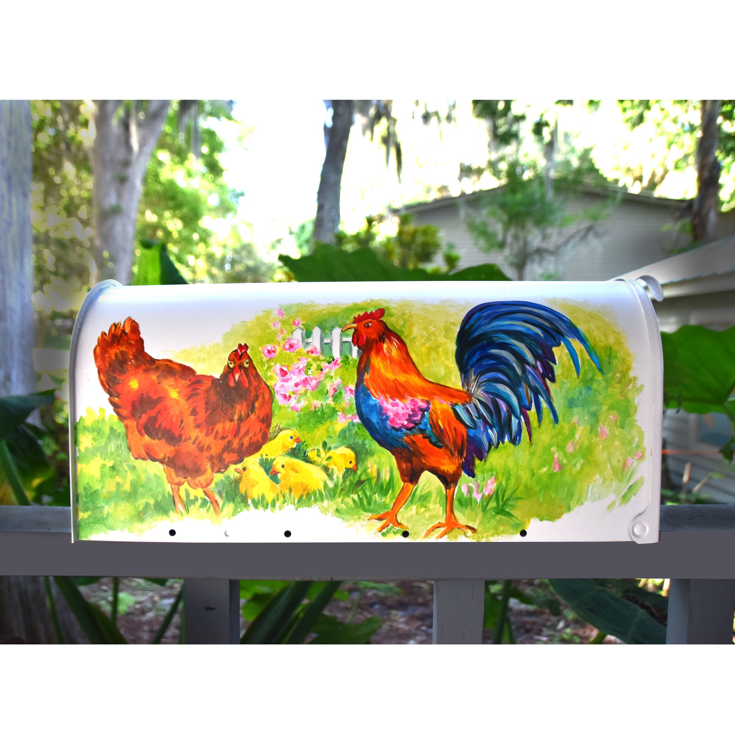 Painted Chickens-rooster-baby Chicks Mailbox - Etsy