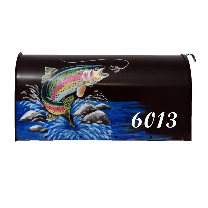 Hand Painted Rainbow Trout Fish Mailbox - Etsy