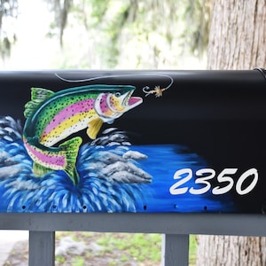 Hand Painted Rainbow Trout Fish Mailbox - Etsy