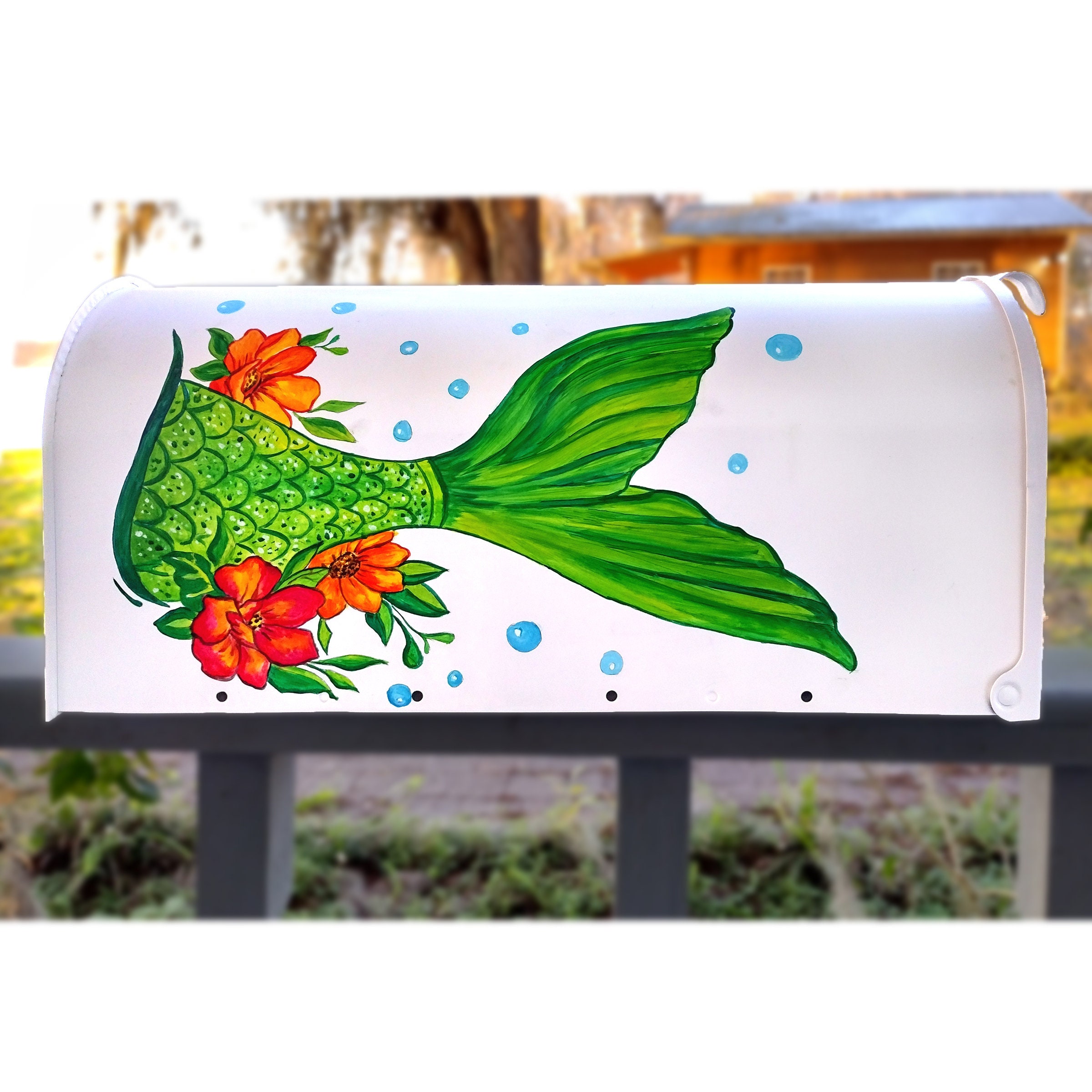 Custom Painted Mermaid's Tail Mailbox - Etsy