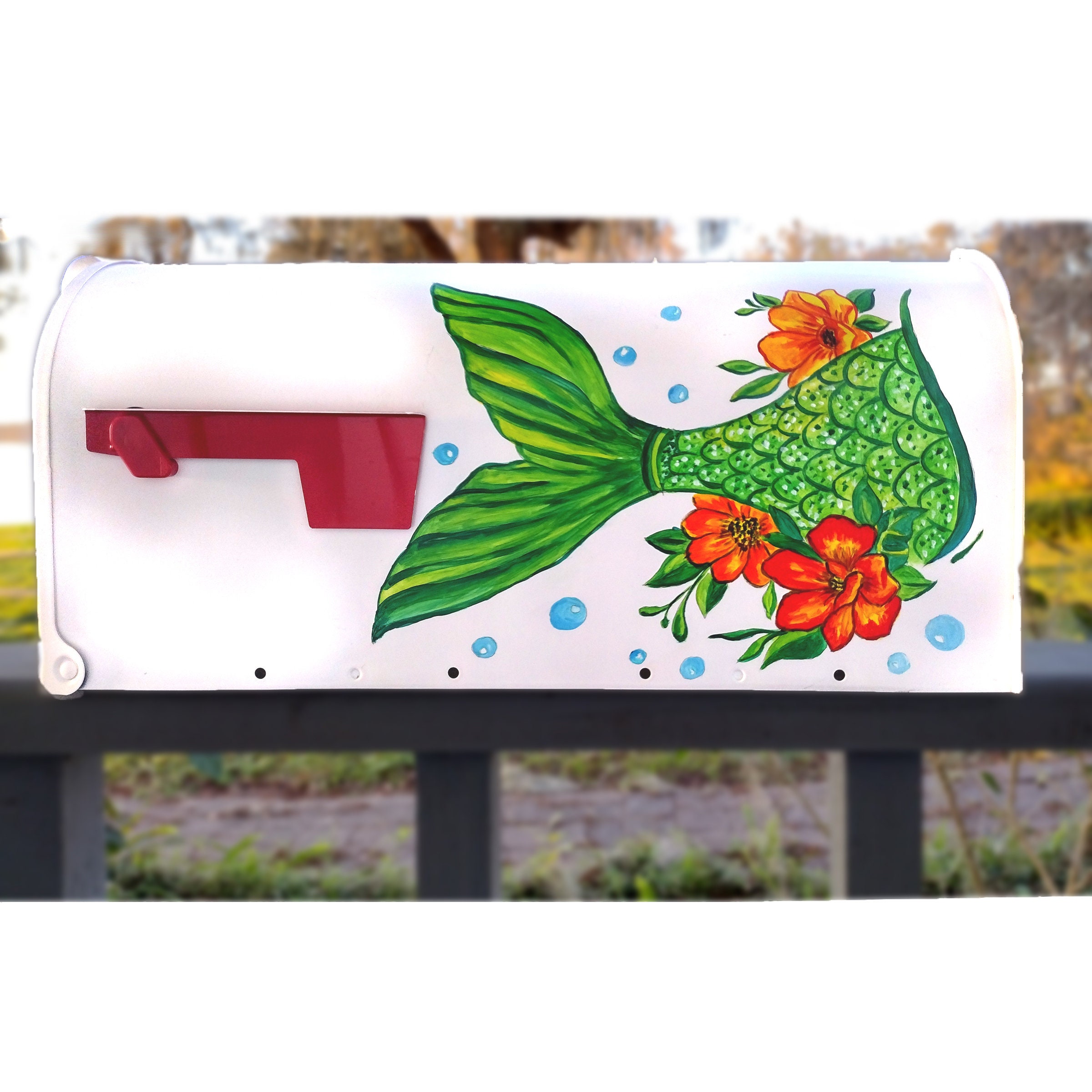 Custom Painted Mermaid's Tail Mailbox - Etsy