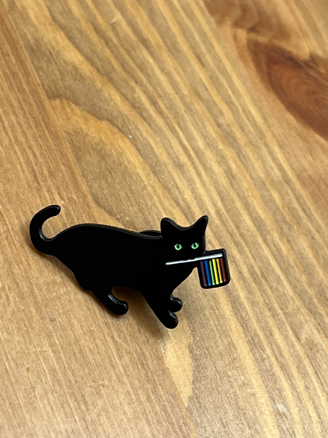 Black Cat Pin - Cat Pin - Enamel Pins - Black Cat Gifts - Pride Pin ...