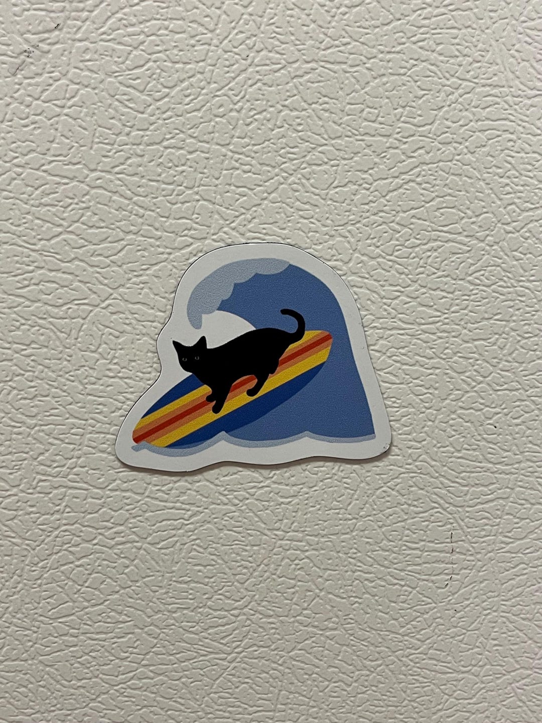 Surfing Bean Cat Magnet Beach Cat Fridge Magnet Fridge Magnet Black Cat ...