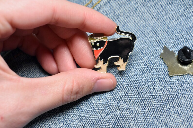 Black Cat Pins Cat Pins Enamel Pins Black Cat Gifts - Etsy