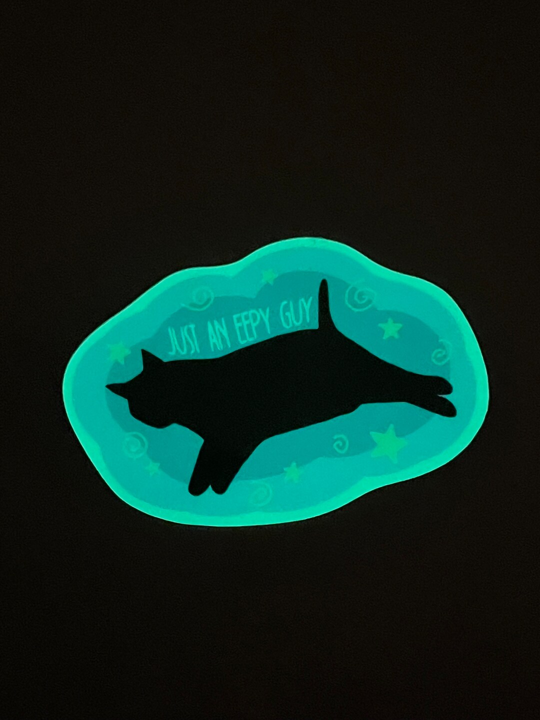 Sleepy Bean Sticker- Black Cat Sticker - Vinyl Sticker - Waterproof ...