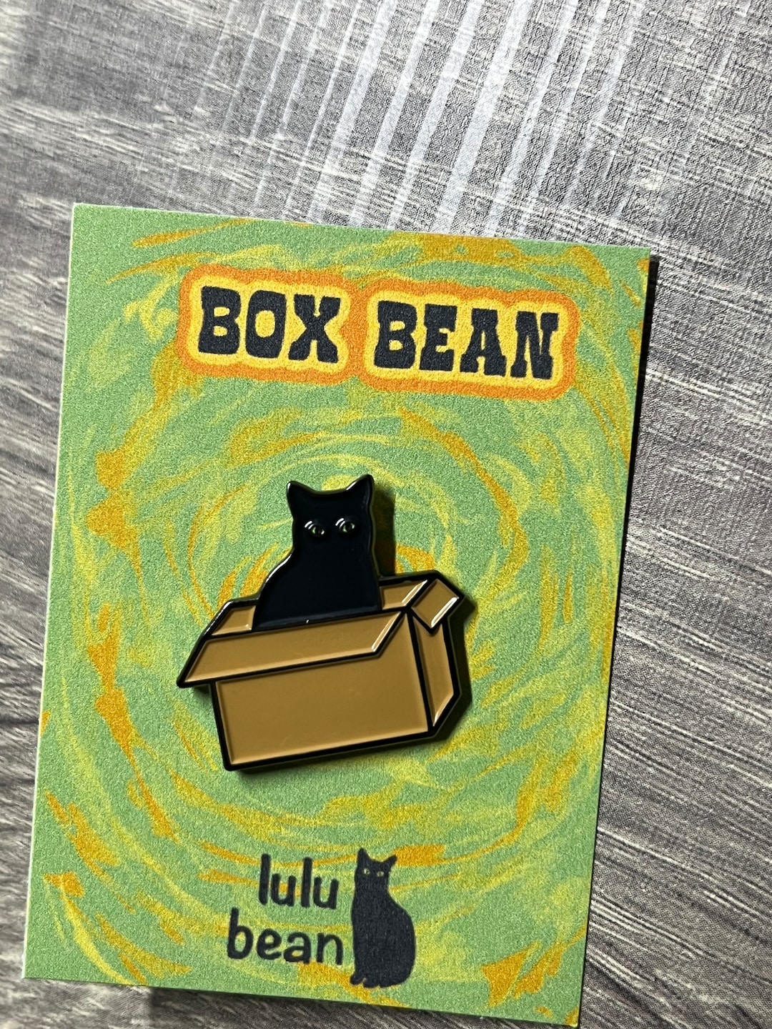 Black Cat Pin - Box Bean Pin - Cat Pin - Enamel Pins - Black Cat Gifts ...