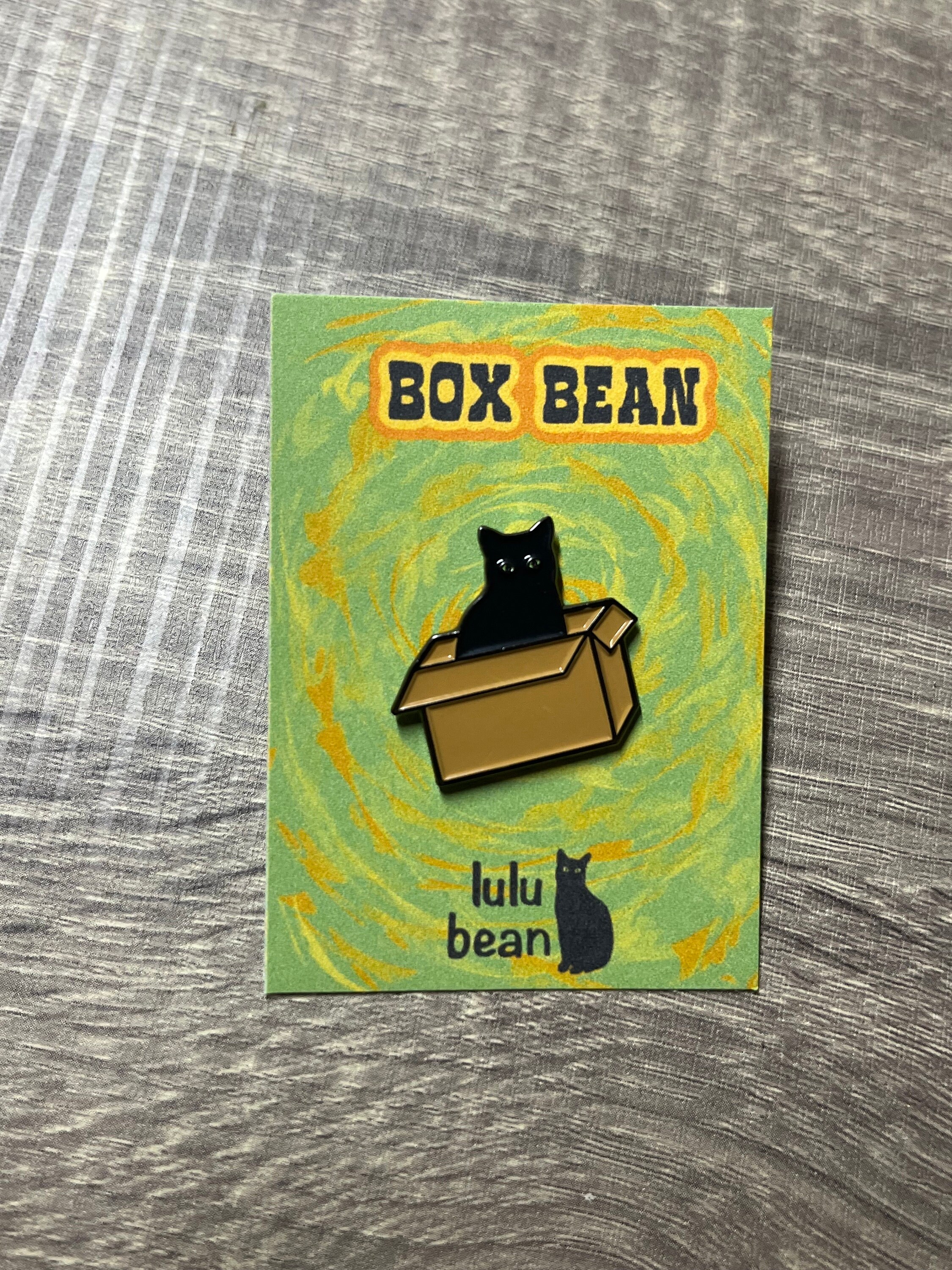Black Cat Pin Box Bean Pin Cat Pin Enamel Pins Black - Etsy