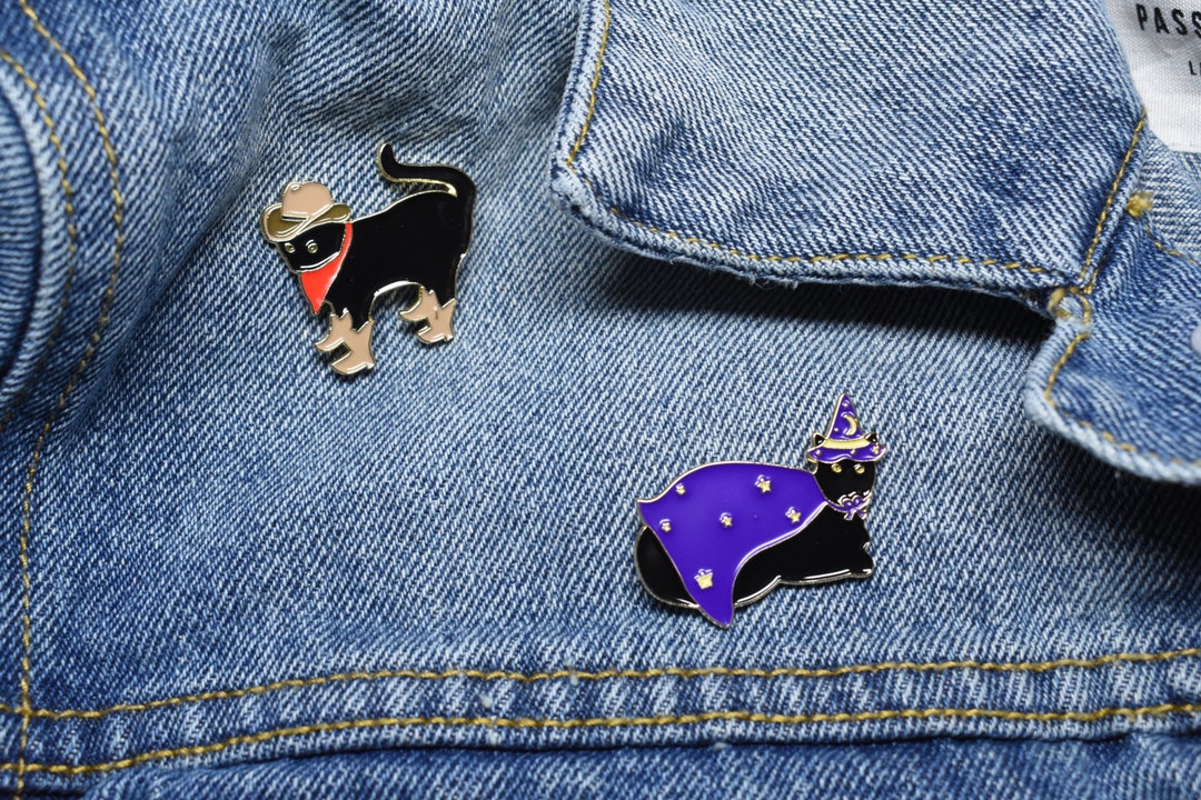 Black Cat Pins Cat Pins Enamel Pins Black Cat Gifts - Etsy