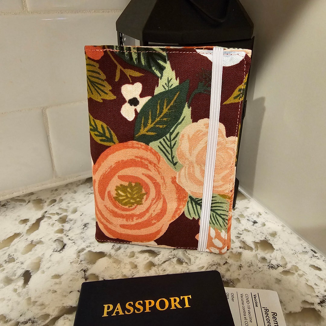 Passport and Vaccination Card Holder With Clear Vinyl Pocket - Cotton ...