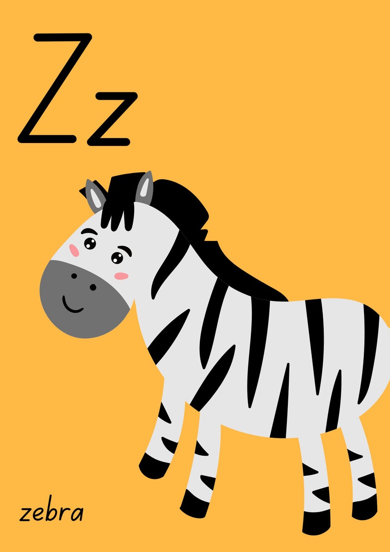 Animal Alphabet Posters A-Z, Nursery Art, Childcare - Etsy Australia