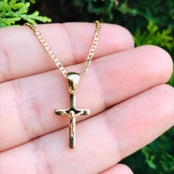 Little Gold Cross Necklace - Etsy