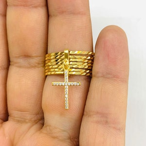Semanario Cross Ring in Gold Filled for Womens Mens / Semanario Ring ...