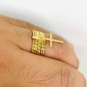 Semanario Cross Ring in Gold Filled for Womens Mens / Semanario Ring ...