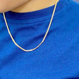 Newborn Baby Kids Girls Boys Chain Mariner Link 14 Inches in 14K Gold ...
