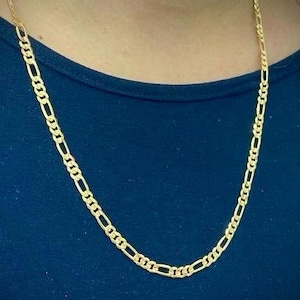 4mm Figaro Chain for Mens and Womens in 14K Gold Filled/cadena Para Mujer Y Hombre/birthday ...