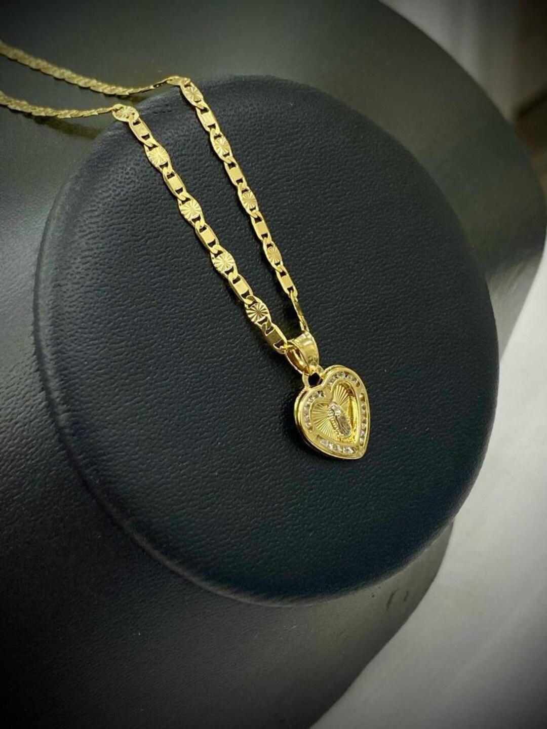 Heart CZ Virgen De Guadalupe Necklace for Babies Kids Boys Girls ...