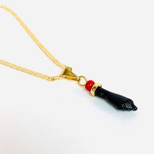 Azabache Necklace for Protection & Good Luck in Gold Filled 18K for ...