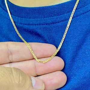 Newborn Baby Kids Girls Boys Chain Mariner Link 14 Inches in 14K Gold ...