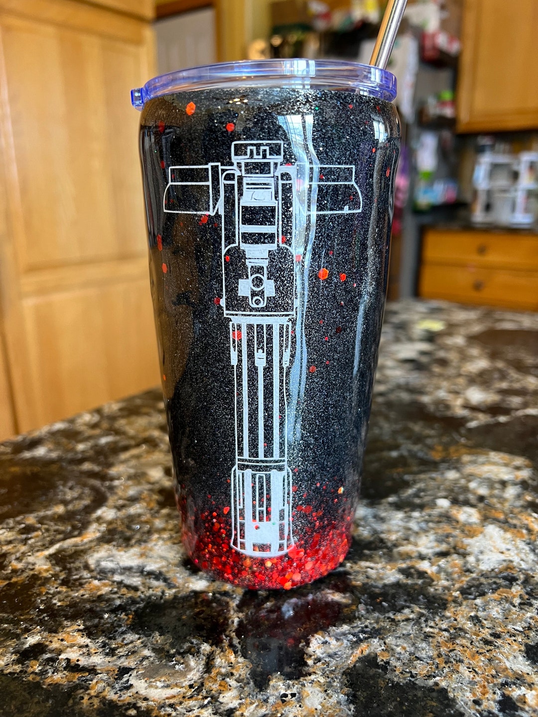 Kylo Ren Glitter Tumbler/coffee Mug/cup 20 Oz/star Wars Inspired Gift ...