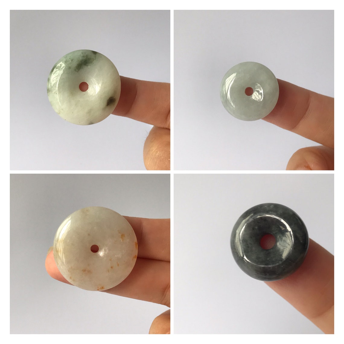 Jadeite Donut Pendants Natural Myanmar A Jadeite Donuts Jade Coins Jade ...